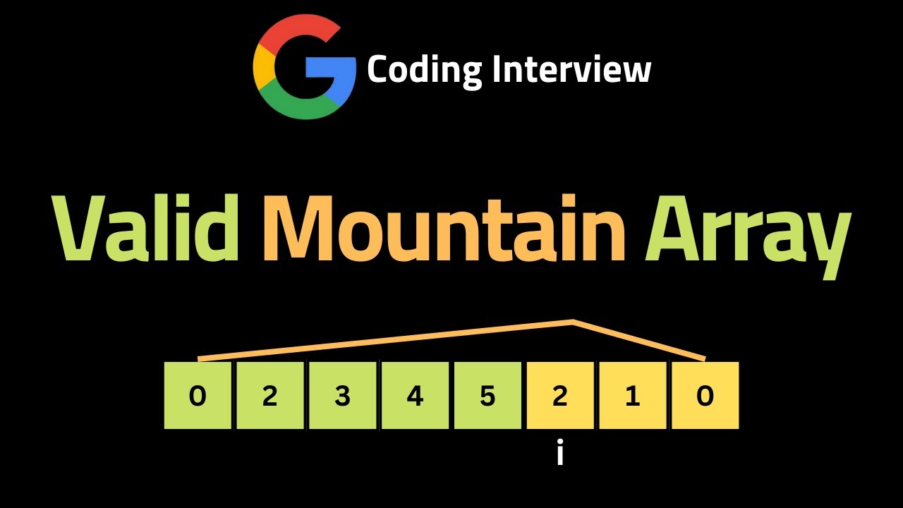 Valid Mountain Array Leetcode 941 Coding Interview Questions Youtube