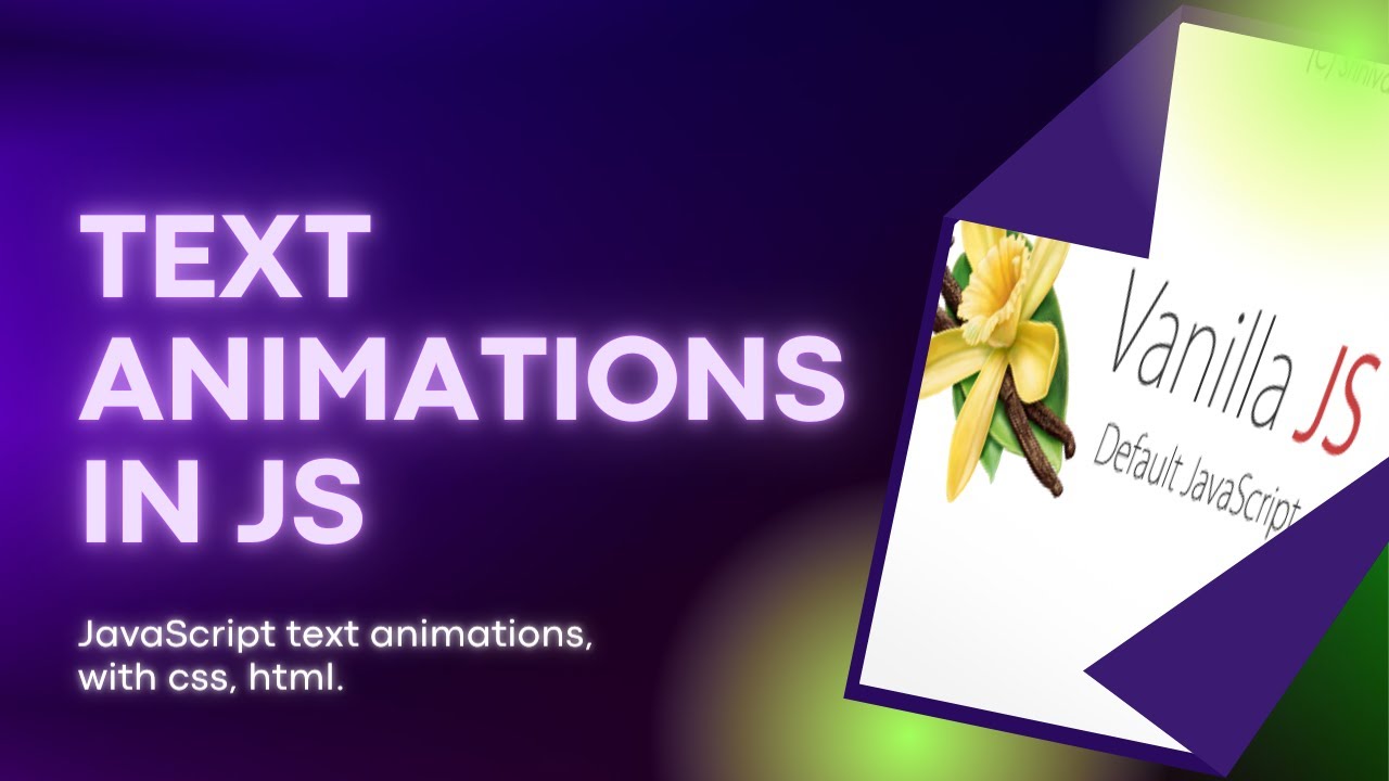 Vanilla Javascript Text Animation Tutorial Css Html Js Animations