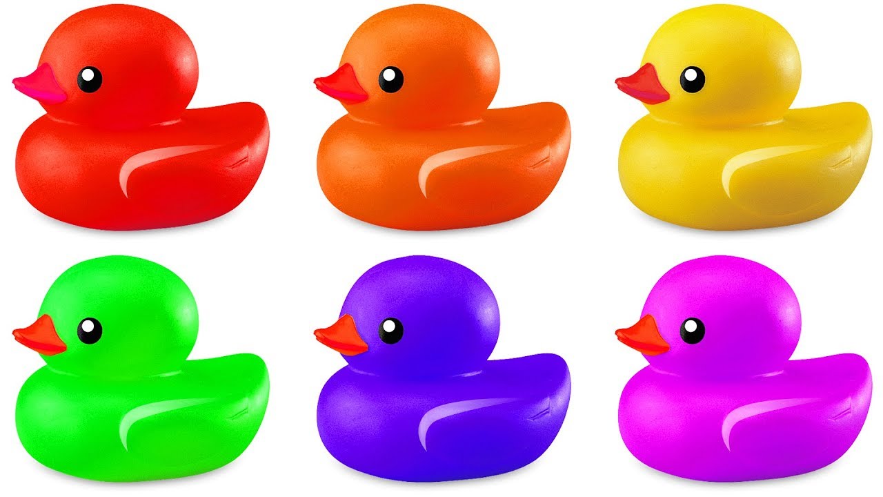 Colors For Children To Learn With Bus Transporter Toy And Ducks Toys