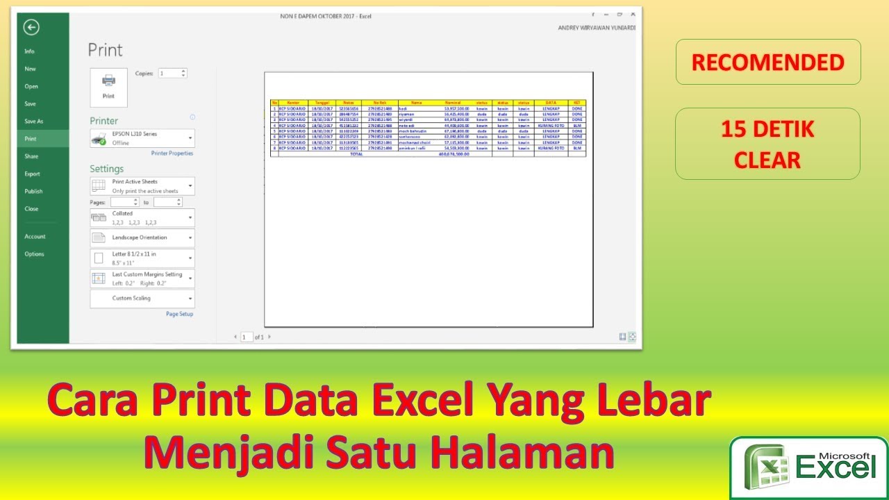 Cara Mengatur Halaman Print Di Excel Siswa Modern