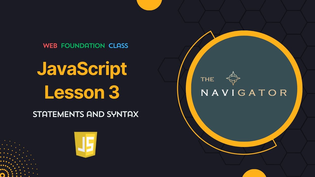 Javascript Lesson3 Statements Syntax Youtube