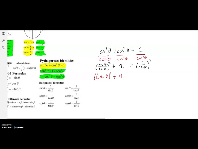 Graph Trig Cheat Sheet