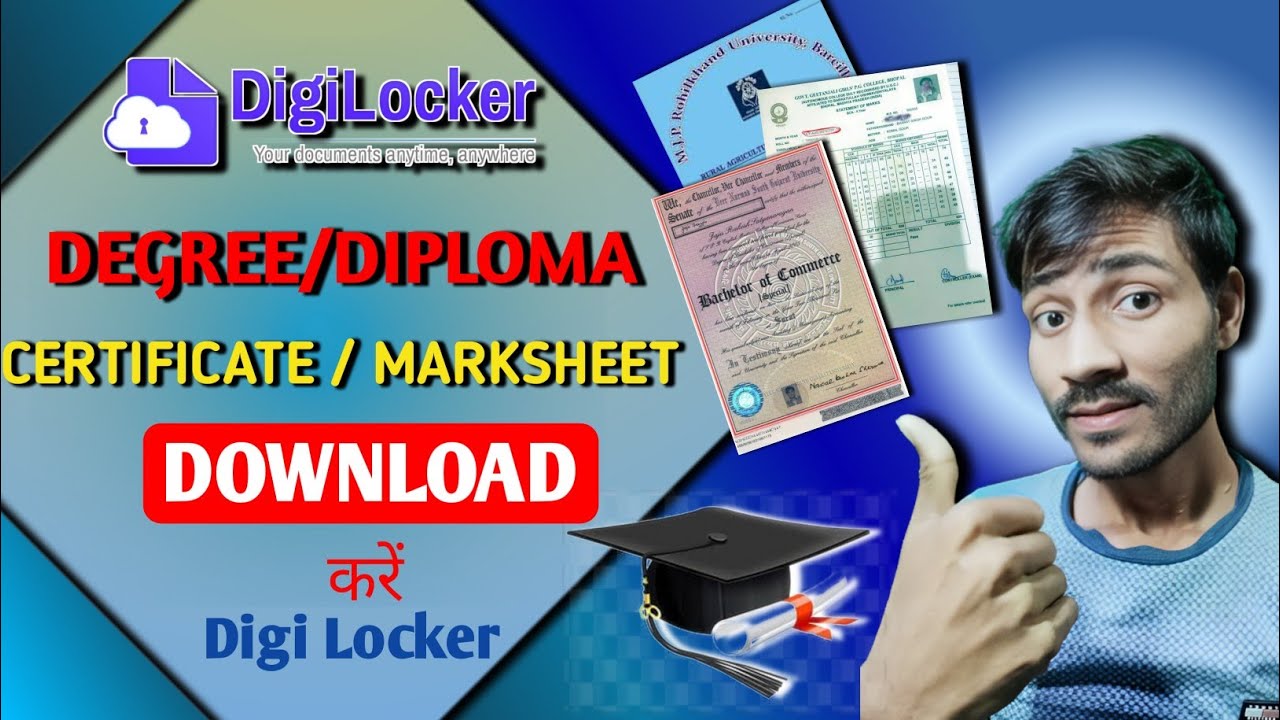 Graduation Marksheet Diploma Certificate Degree Download In Digi Locker