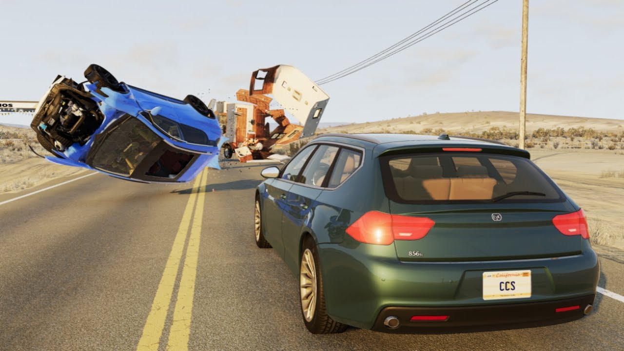 Realistic Highway Crashes Beamng Drive Youtube