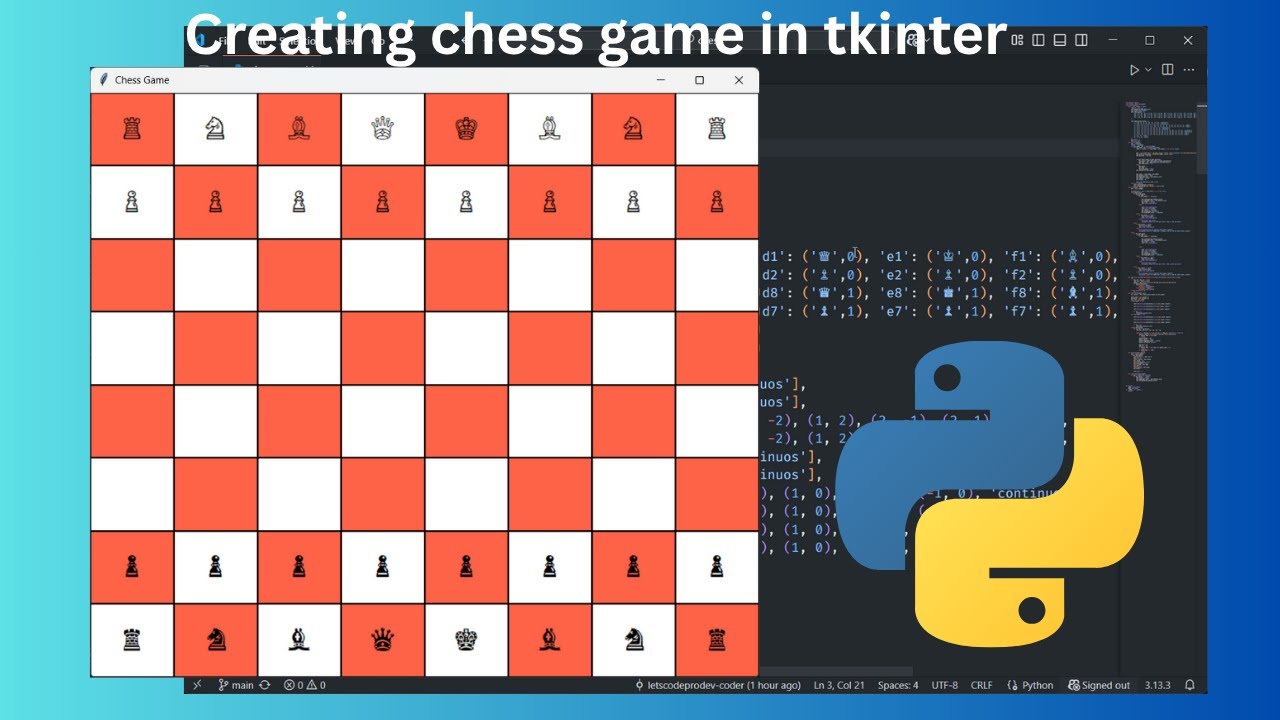 Build A Chess Game In Python Using Tkinter Full Project Tutorial