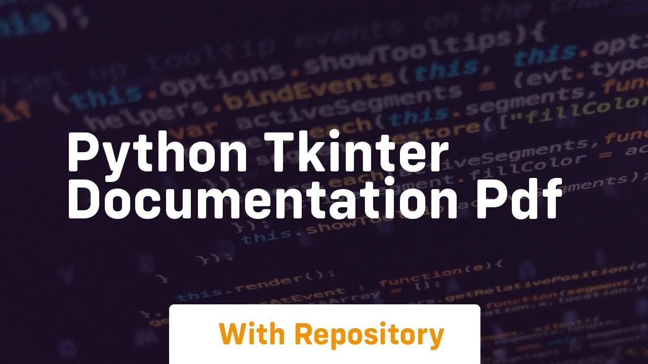 Python Tkinter Documentation Pdf Youtube