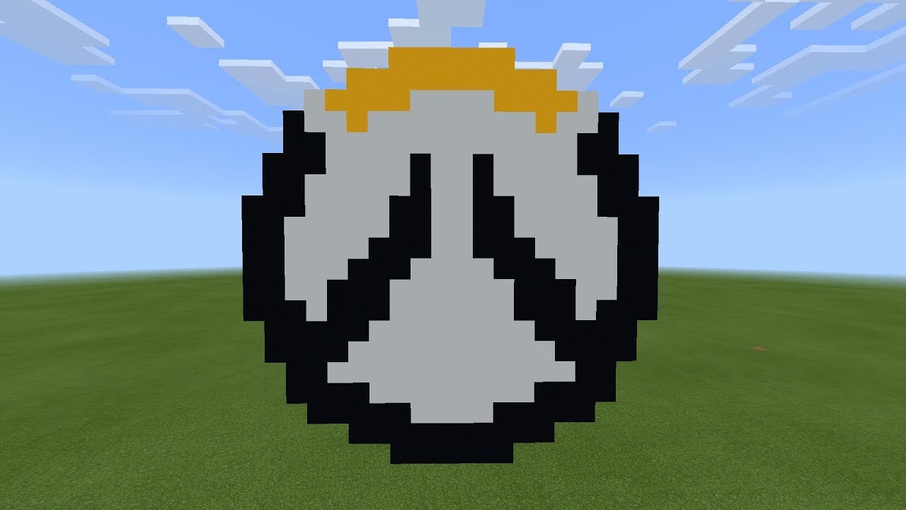 Minecraft Tutorial How To Make Overwatch Logo Pixel Art Youtube