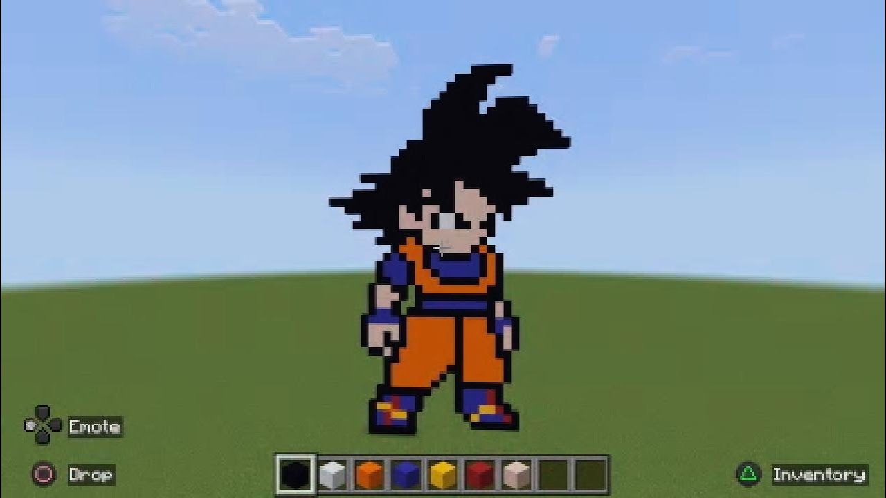 Goku Pixel Art In Minecraft Tutorial Youtube