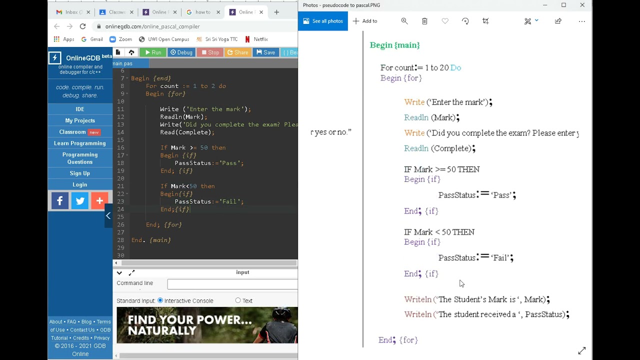 Pascal Programming With An Online Compiler Youtube