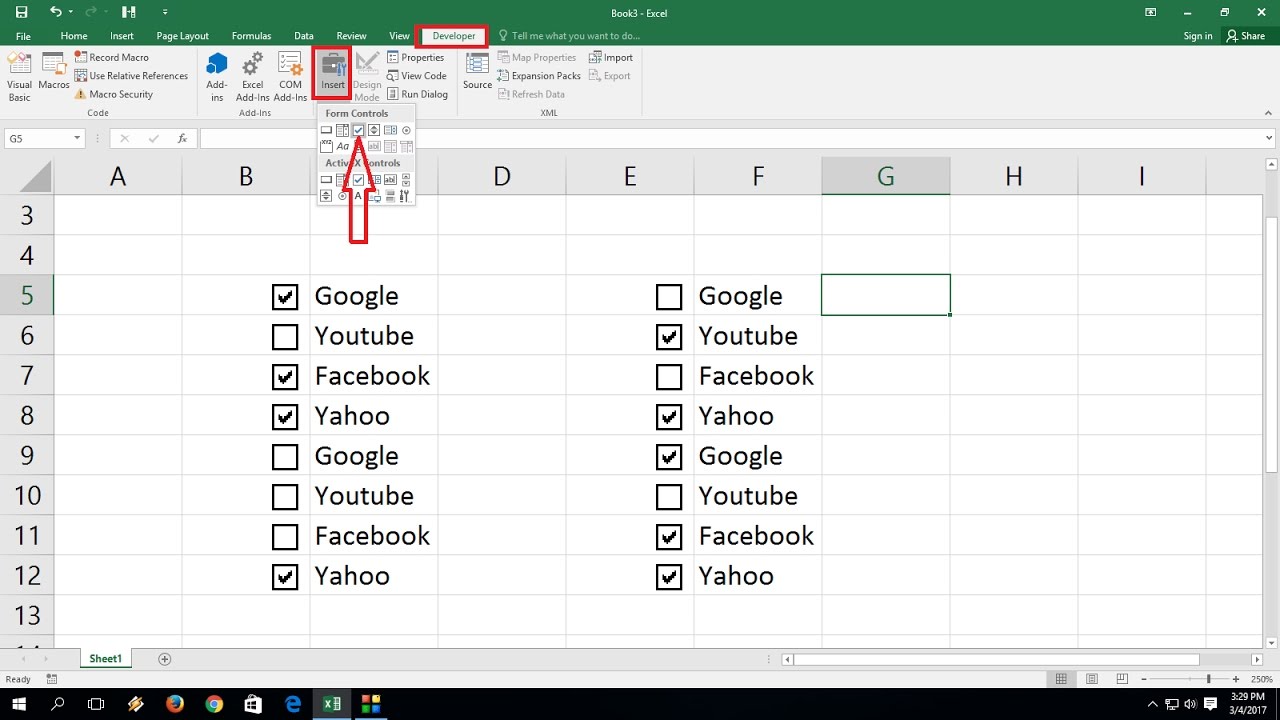 How To Add Check Boxes In Ms Excel Sheet Easy Youtube