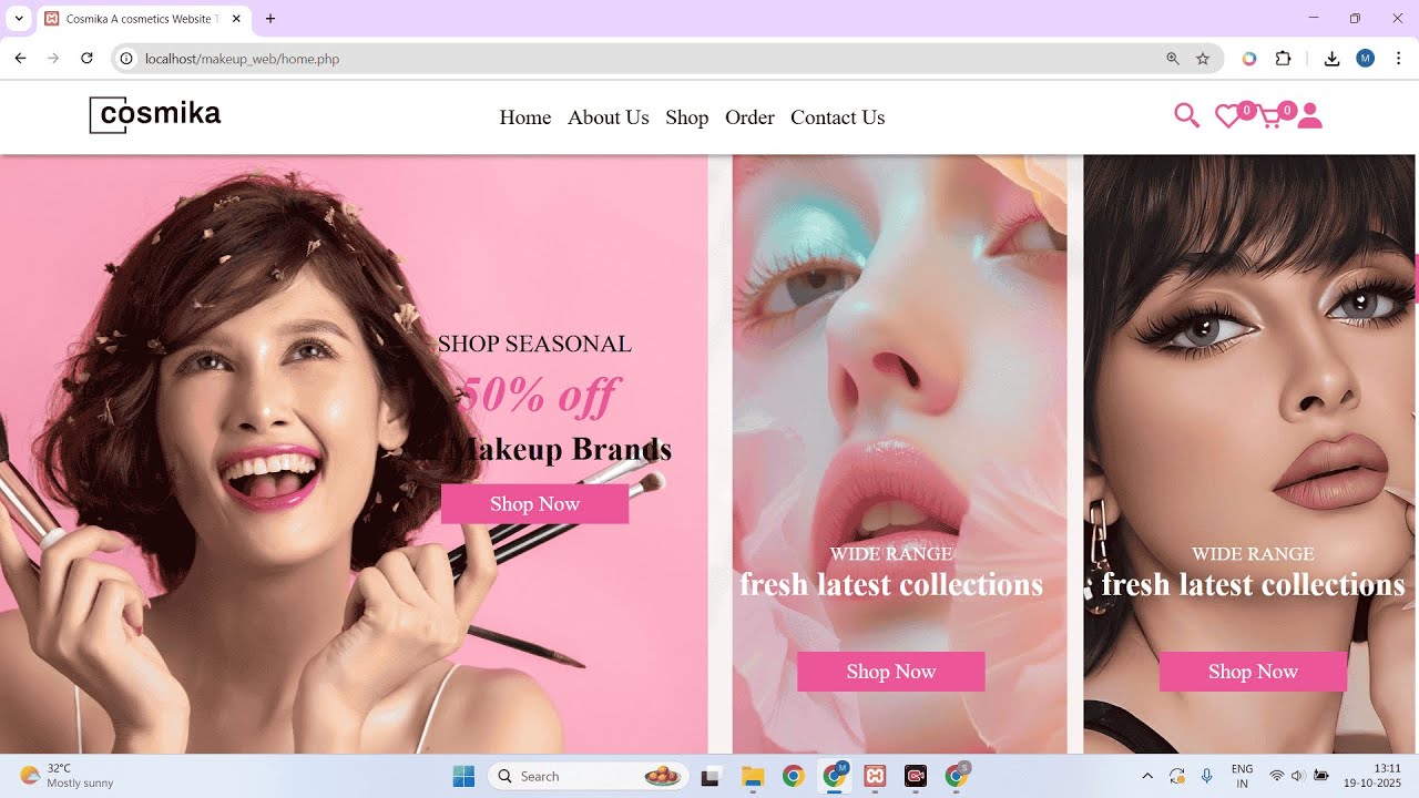 1 Full Stack Makeup Shop Website Using Html Css Js Php Mysql