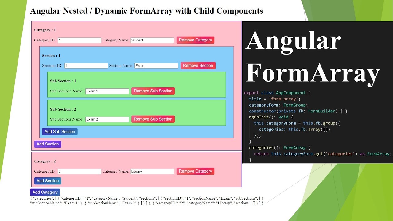 Angular Formarray Angular Dynamic Formarray Angular Nested