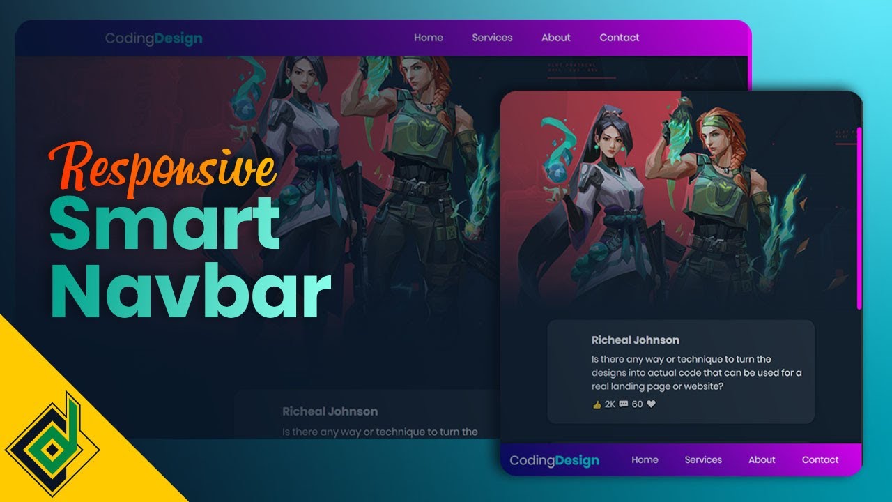 Smart Responsive Navbar Animate Navbar On Scroll Using Vanilla