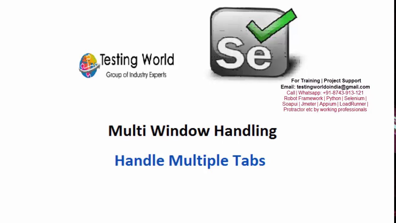 Selenium Python Handle Multiple Tabs Youtube