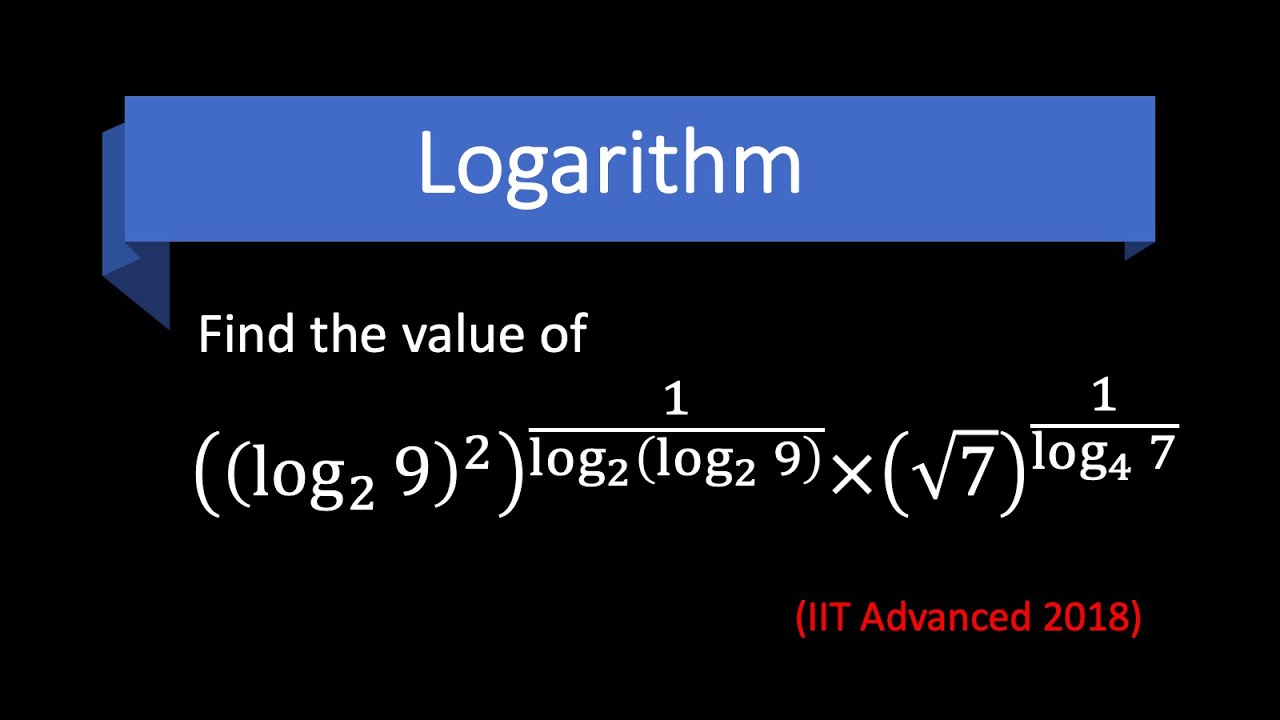 Logarithm Iit Advanced 2018 Problem Important Question 08 Log