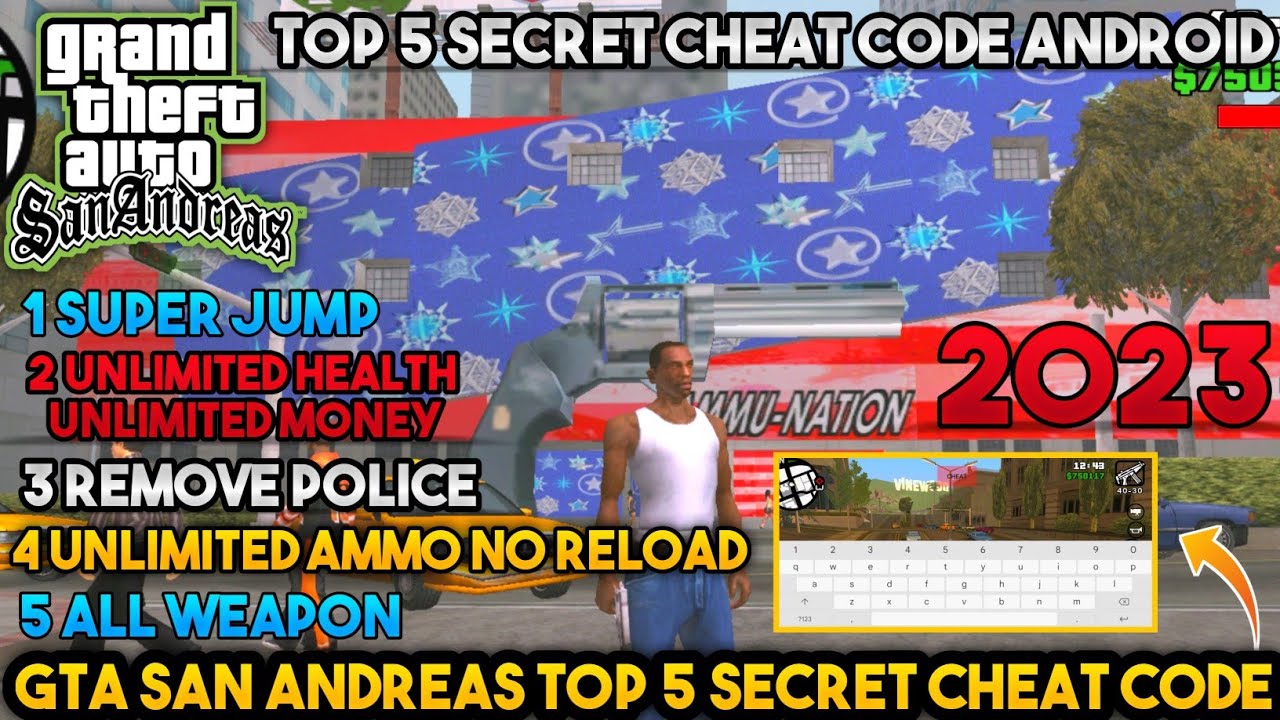 Gta San Andreas Top 5 Secret Cheat Code Android Unlimited Money Health