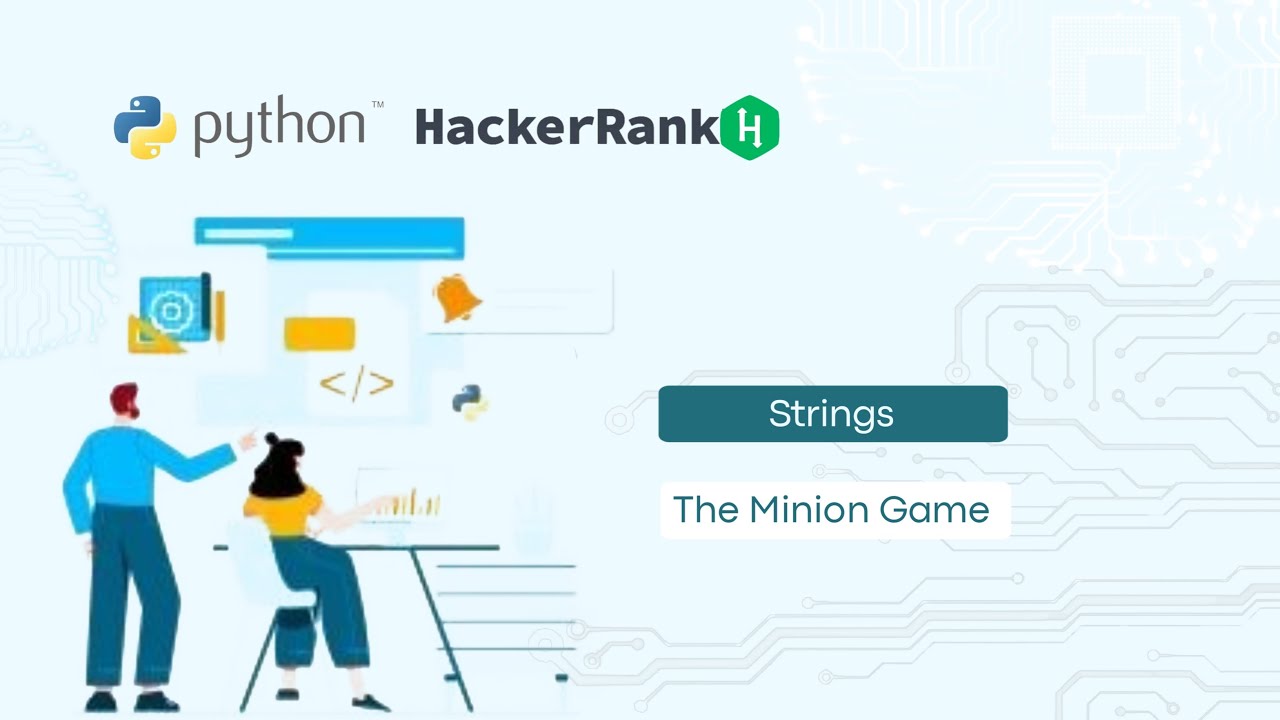 Minion Game Challenge Solved In Python Hackerrank Youtube