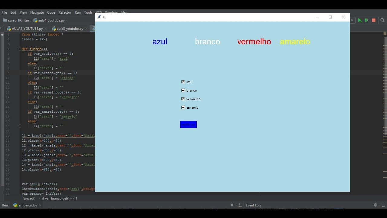 Interface Gráfica Com Python 5 Checkbox Youtube