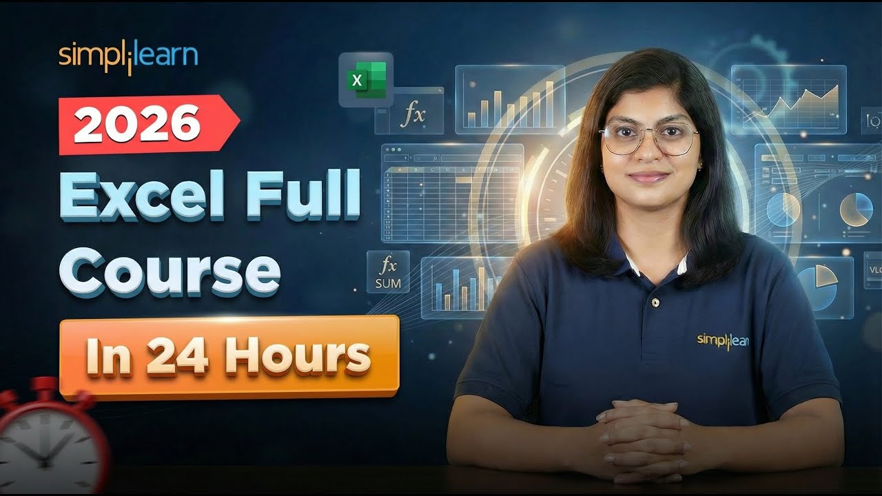 Excel Full Course 2026 In 24 Hours Excel Basics To Advanced Tutorial