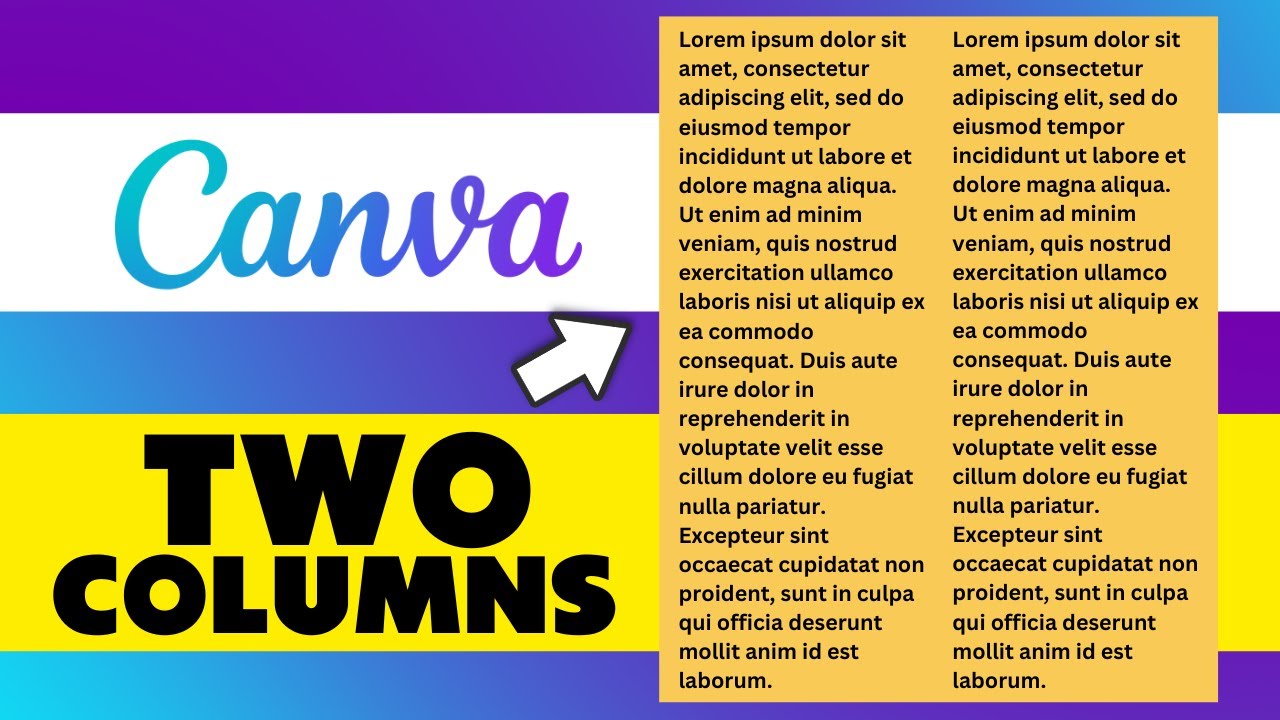 How To Create Two Columns Of Text In Canva Youtube