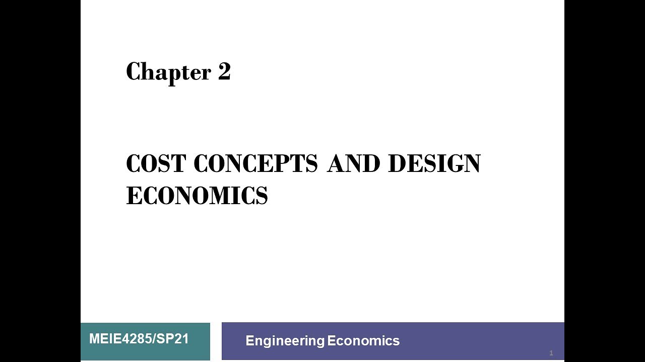 004 Engineering Economy Chapter 2 Cost Concepts And Design Economics