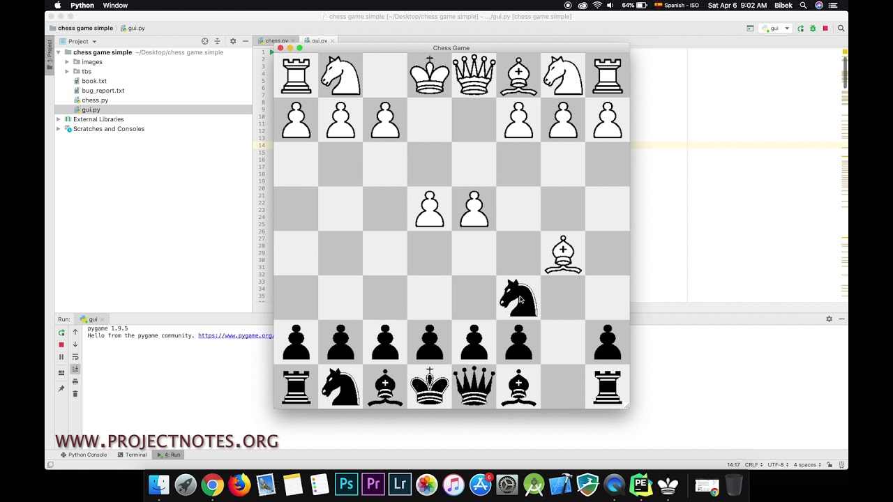 Simple Chess Game In Python With Source Code Projectnotes Youtube