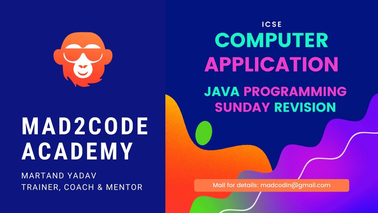 Icse Computer Application Java Programming Free Revision Class Youtube