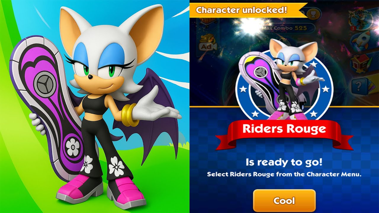 Sonic Dash Racing Game Riders Rouge New Character Unlocked All