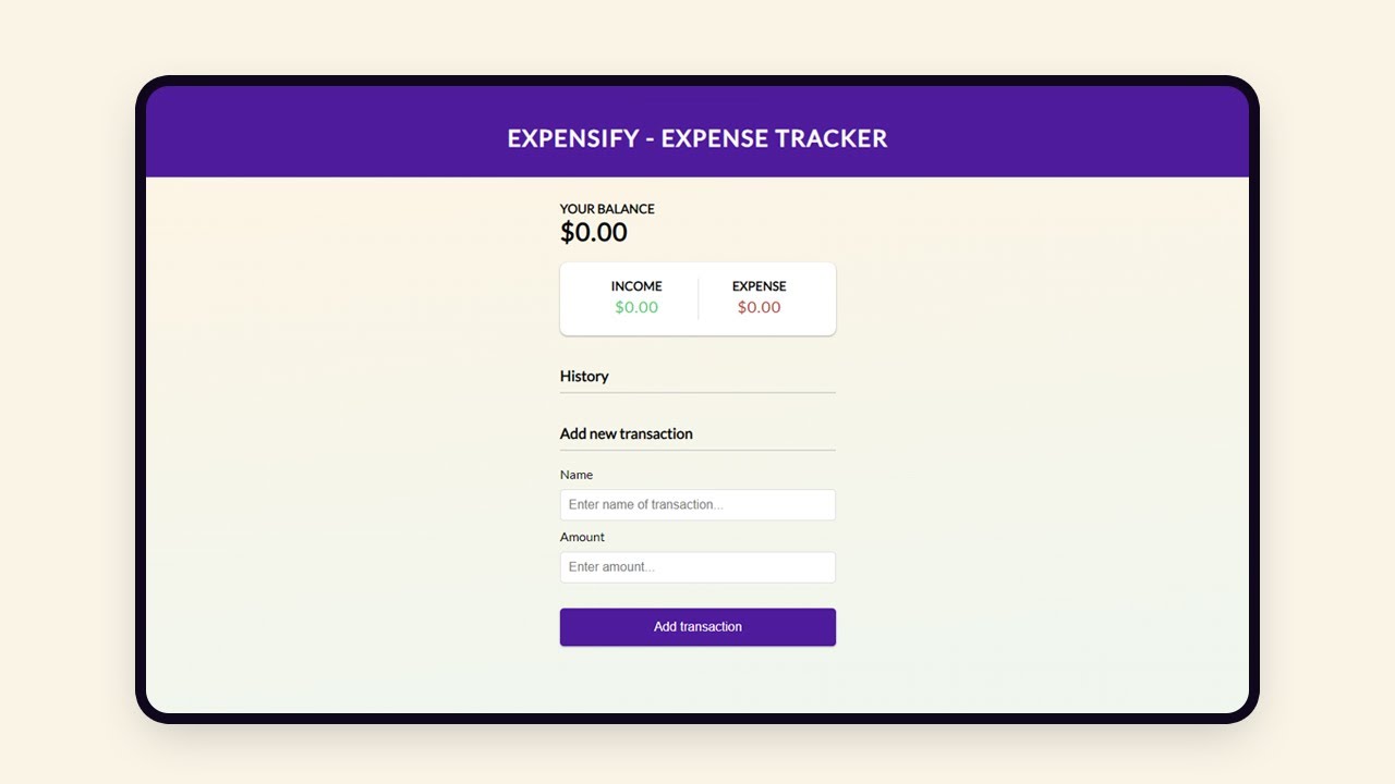 Build An Expense Tracker App With Html Css And Javascript Youtube