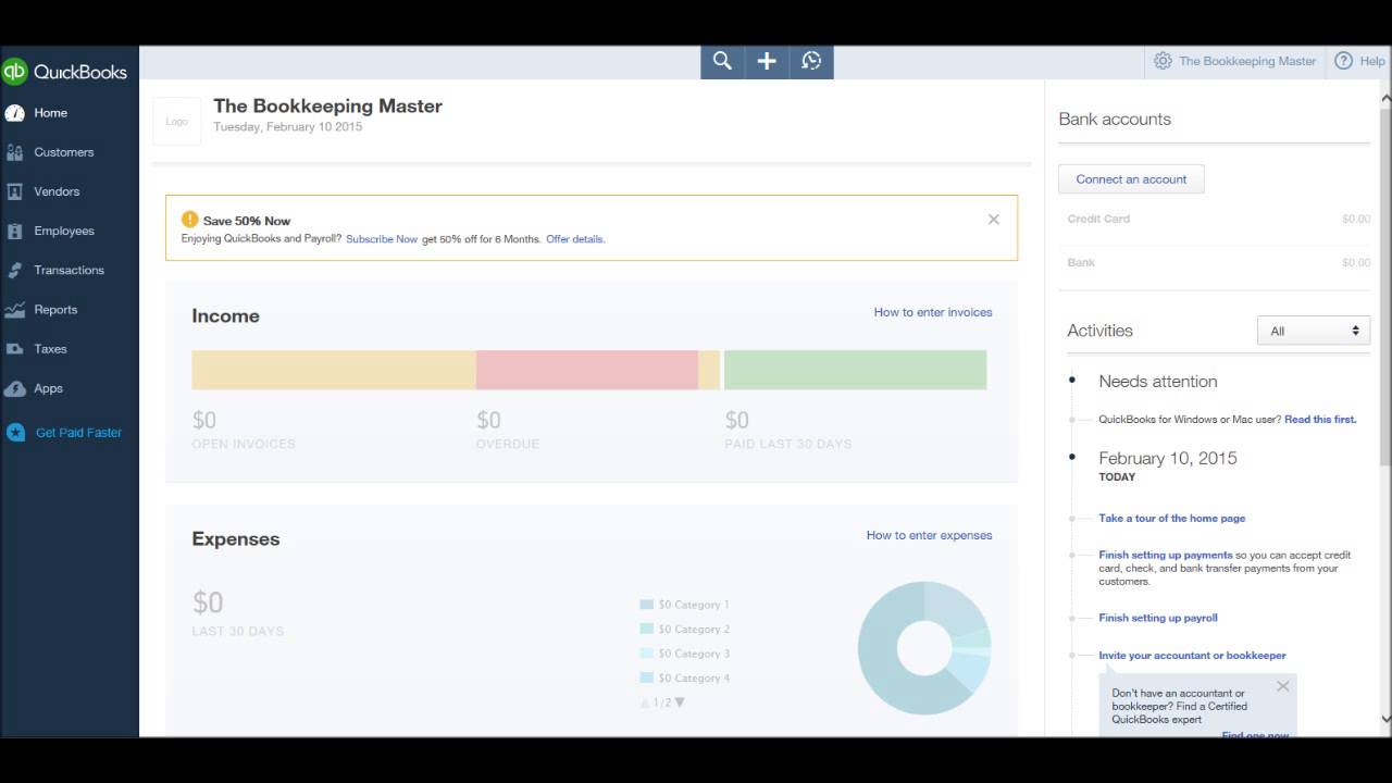Quickbooks Tutorial Part 1 Introduction Youtube