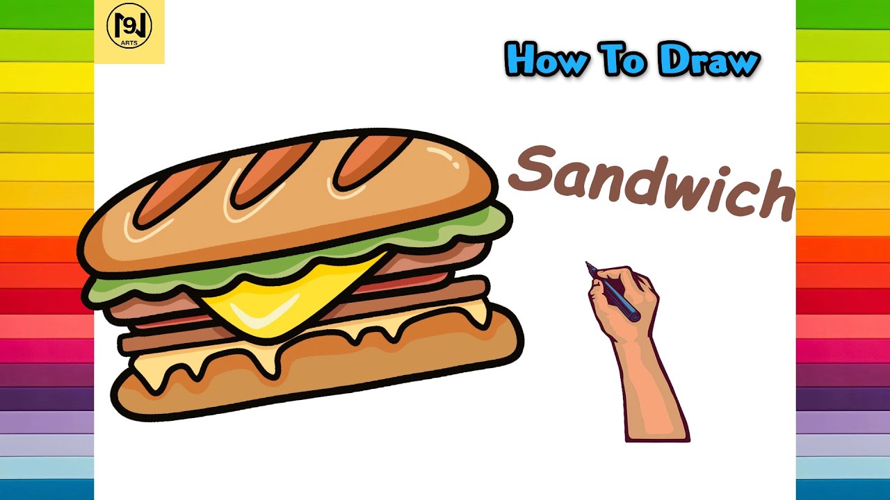 How To Draw A Sandwich Easy No 9 Arts Youtube