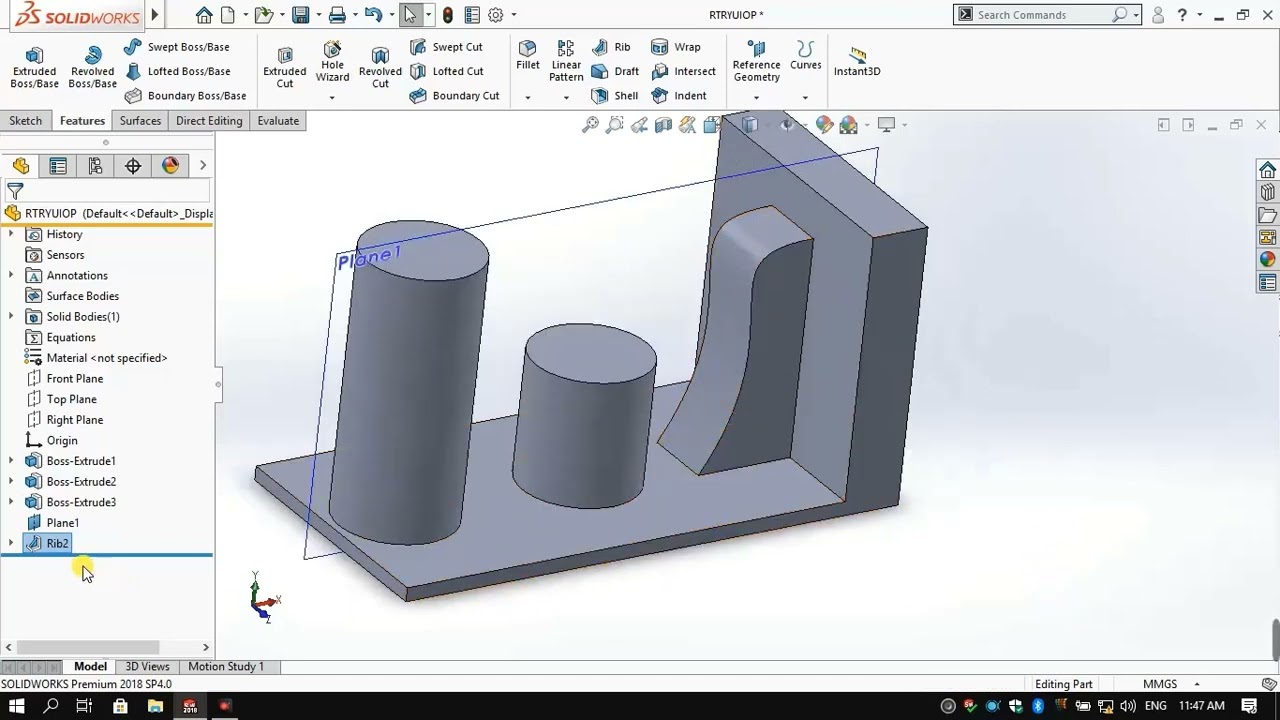 Rib Function Solidworks At Rachel Molloy Blog