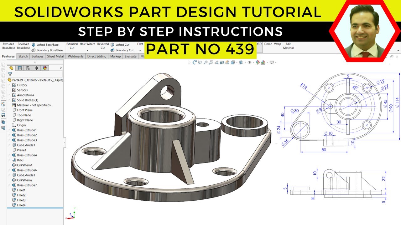 Solidworks Part Design Tutorial Step By Step 3d Modeling Guide For