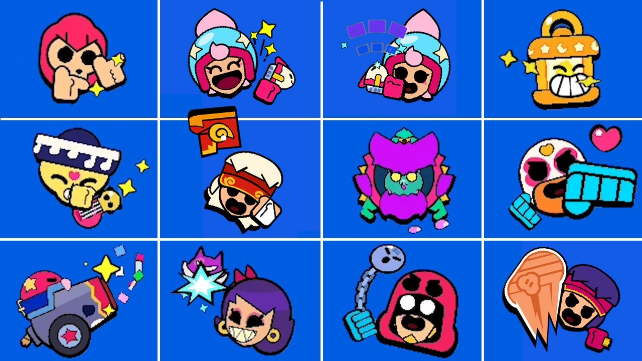 All 50 Special Animated Pins In Brawl Stars Youtube