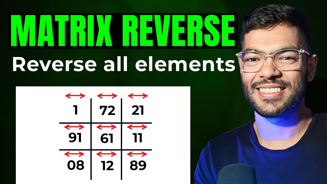 Java Program To Reverse All Elements Of A Matrix Matrev Isc Java Youtube