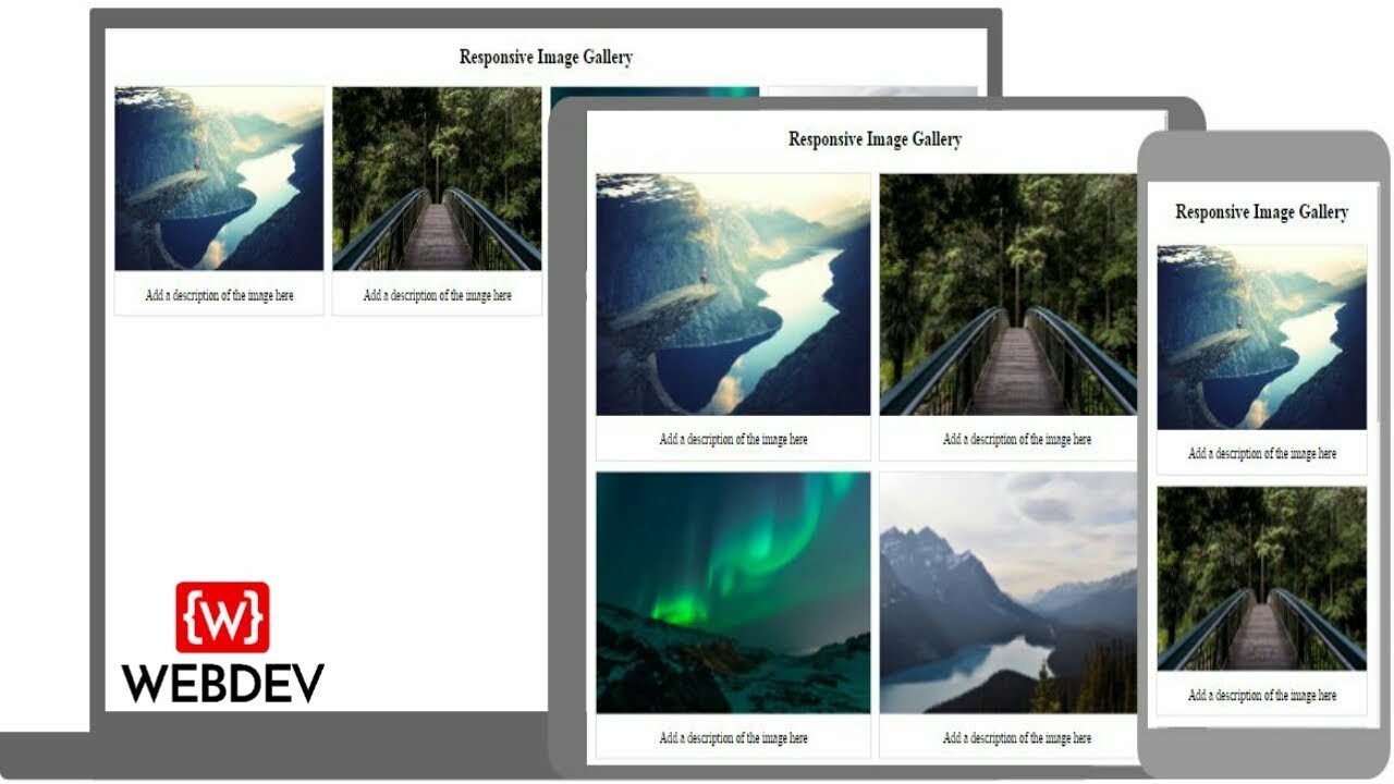 How To Create Responsive Image Gallery Using Html And Css Youtube