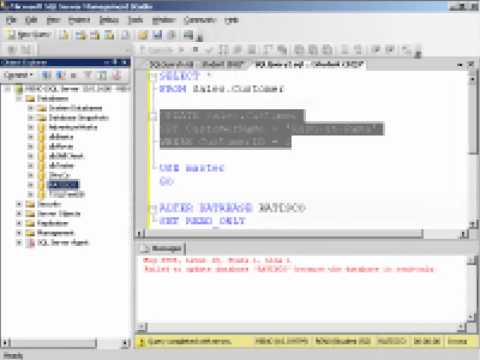 Lab2 3 Settingdatabaseoptions Wmv Youtube