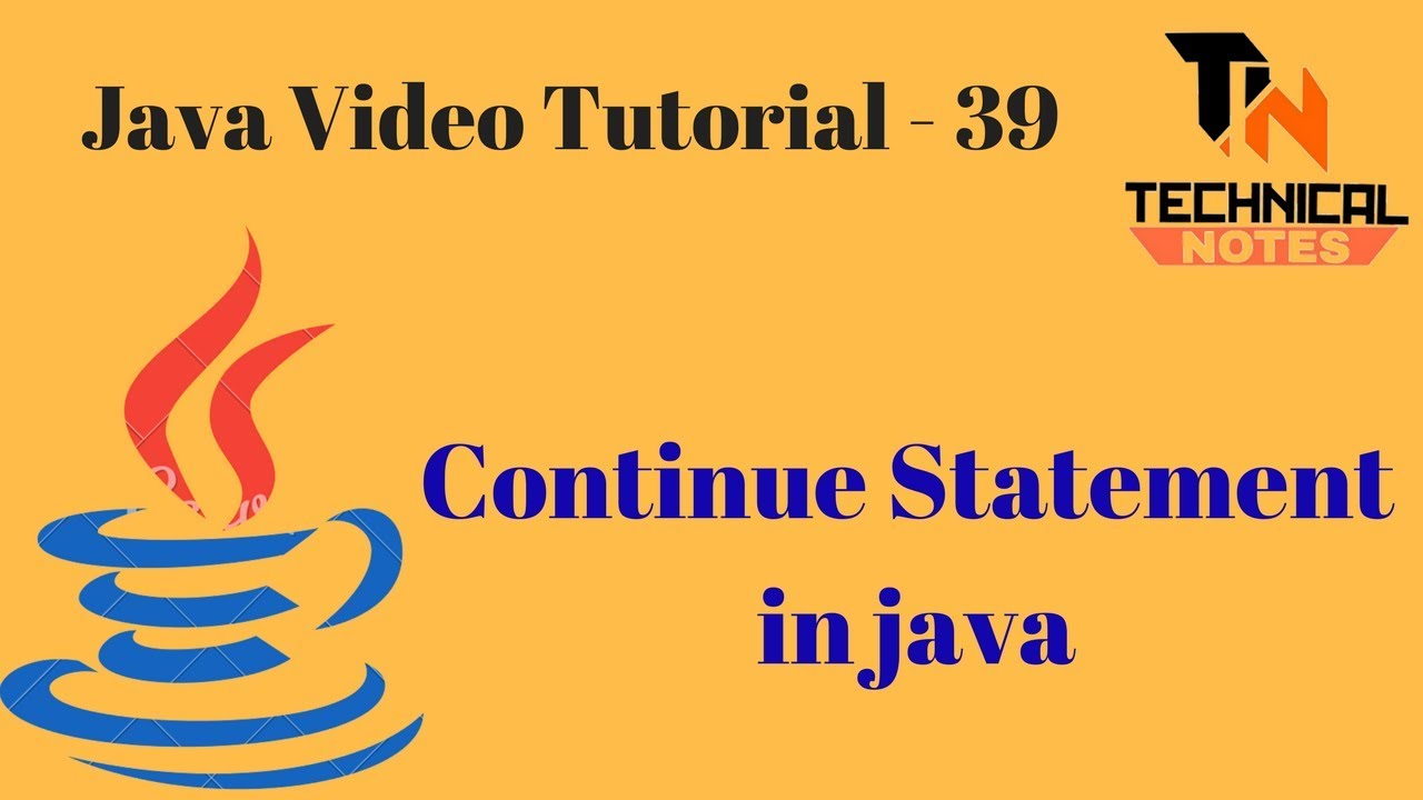 Continue Statement In Java Youtube