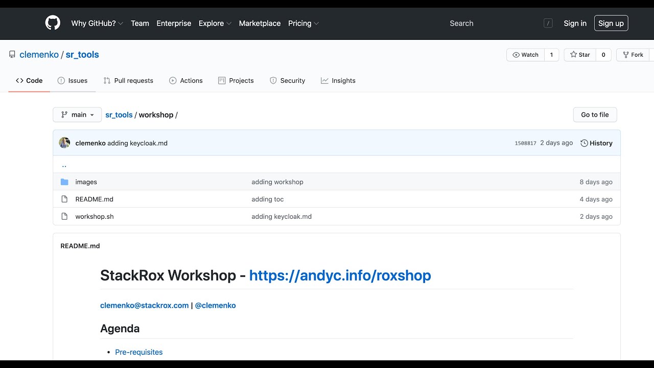 Stackrox Workshop Youtube