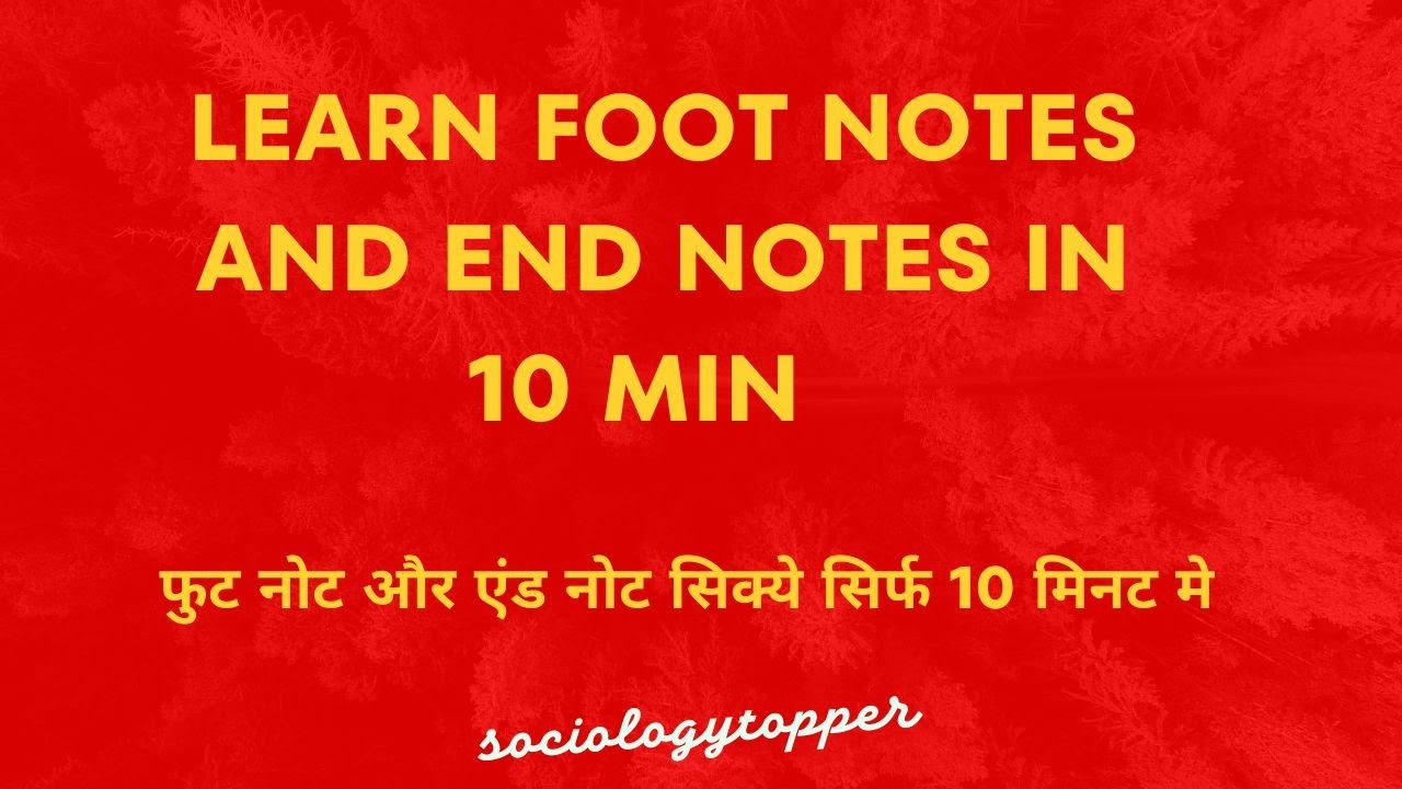 Learn Foot Notes And End Notes In 10 Min Tutorialmsword Footnotes