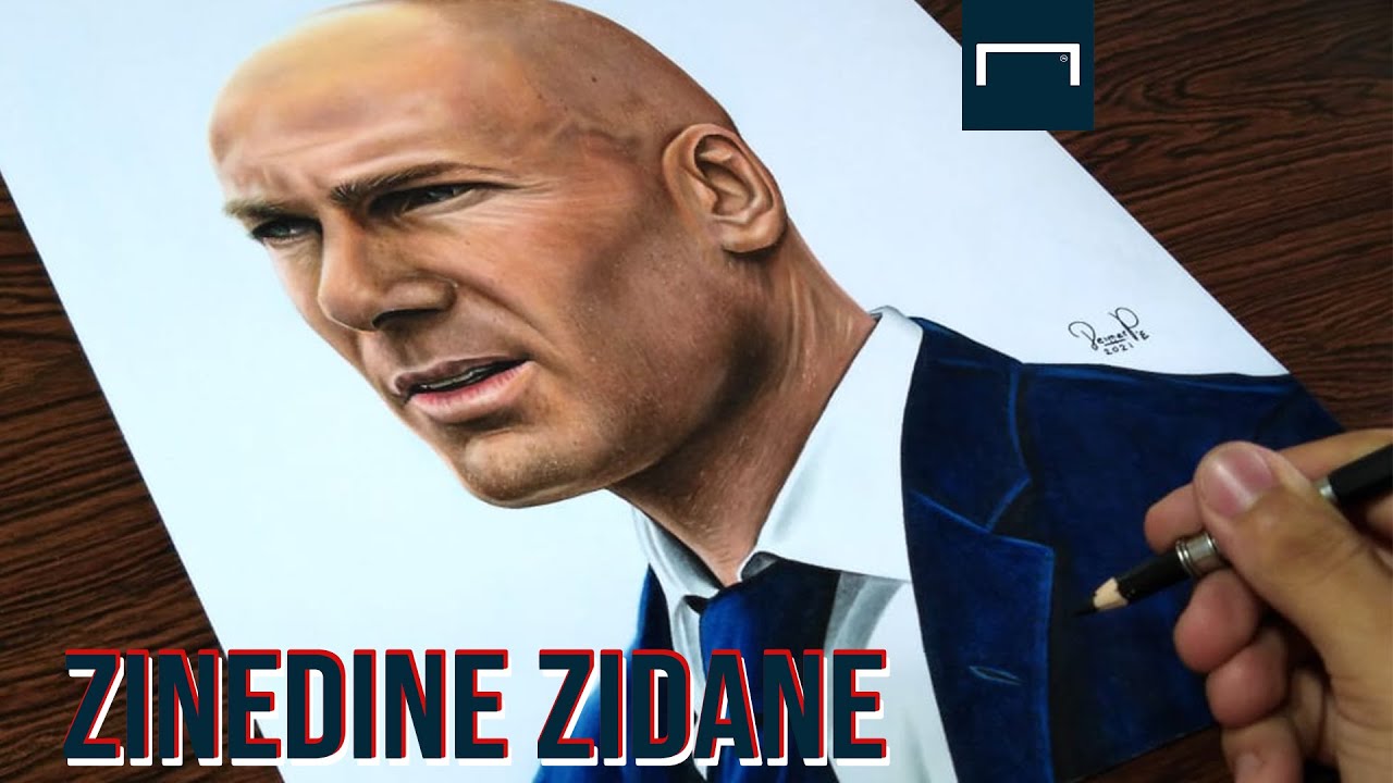 Homenaje Al Mago Del Fútbol Dibujo De Zidane Youtube