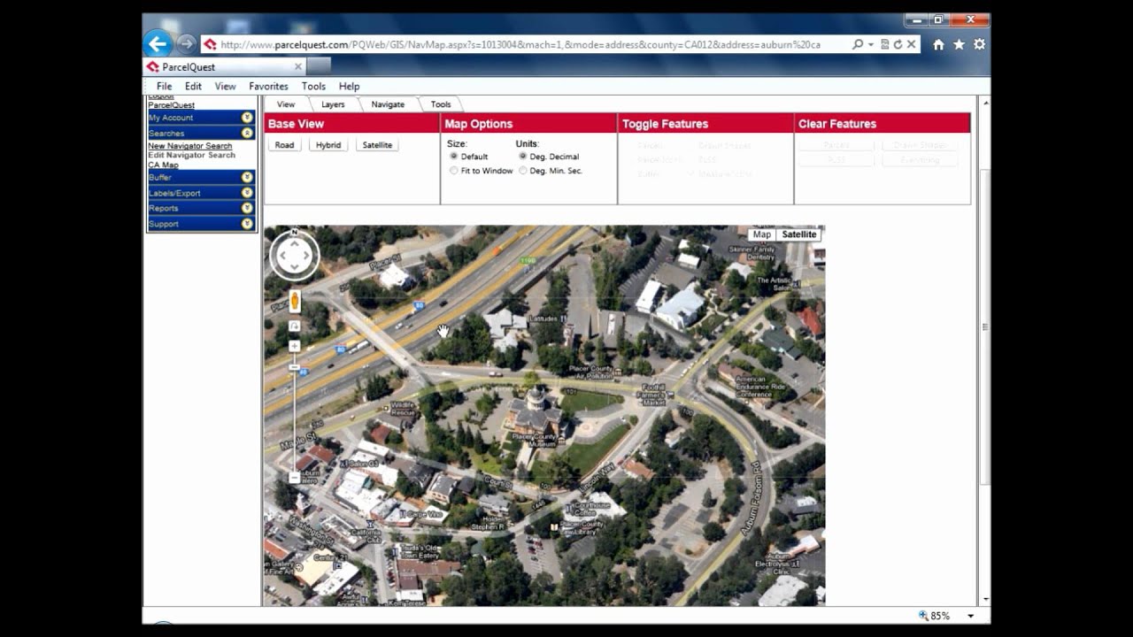 Parcelquest Navigator Map View Options Youtube