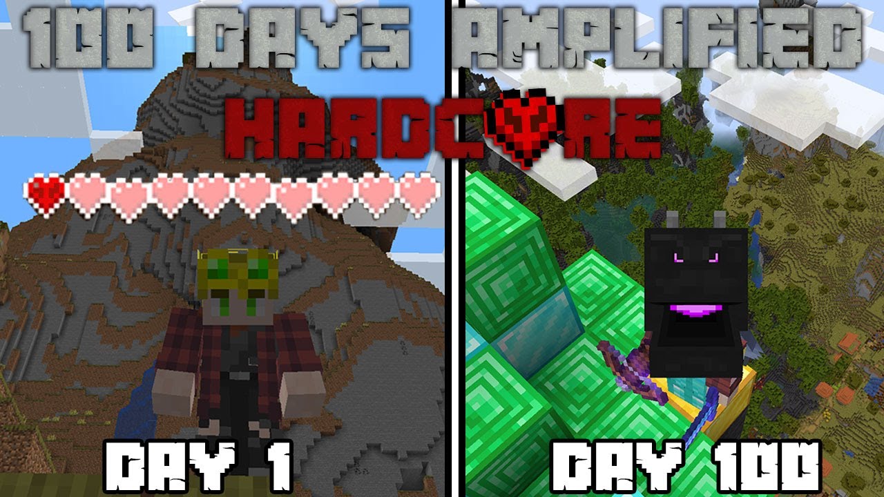 100 Days Minecraft Amplified Hardcore Youtube