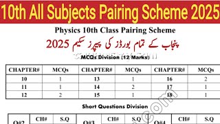 10th Class Pairing Scheme 2025 Pairing Scheme 10th Class 2025 10th All