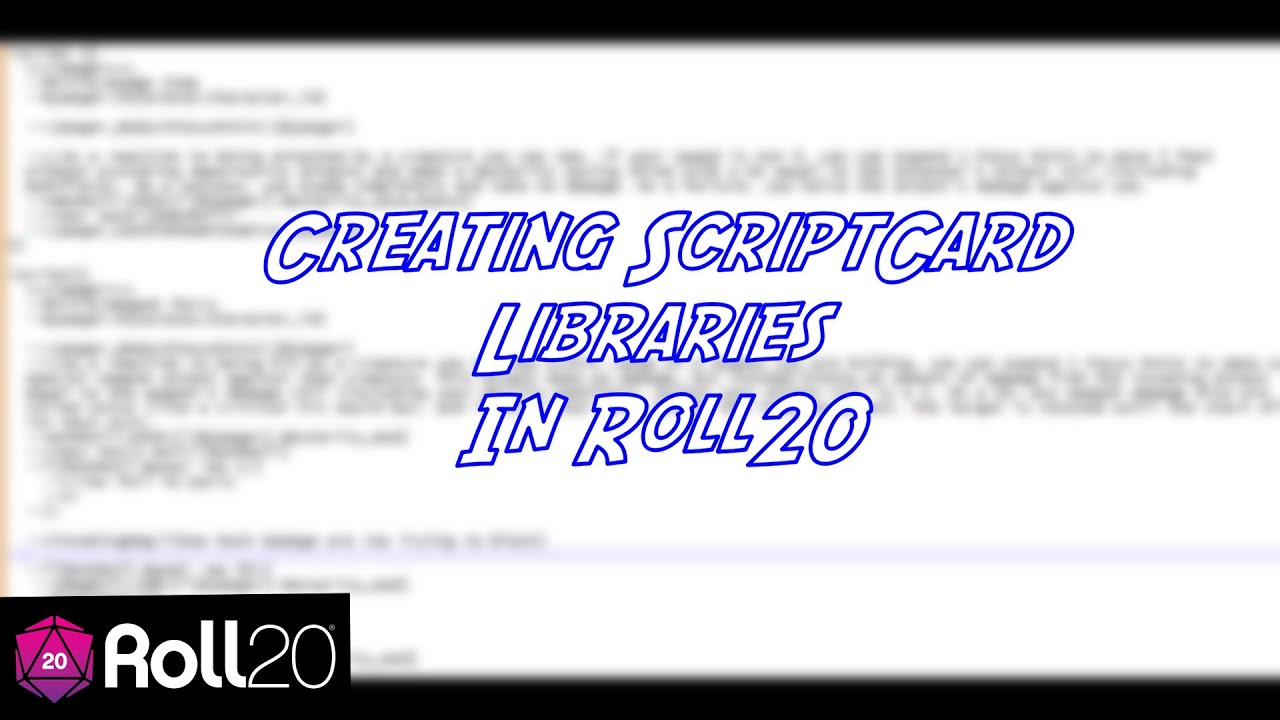 Creating Scriptcard Libraries In Roll20 Youtube