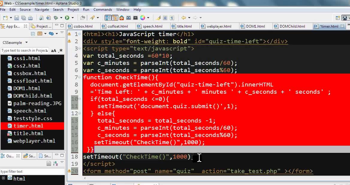 How To Setup Timer For Quiz Using Javascript Youtube