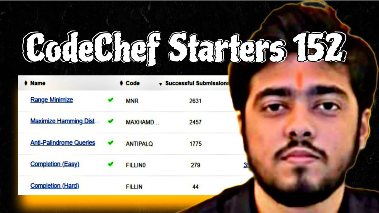 Codechef Starters 152 Youtube