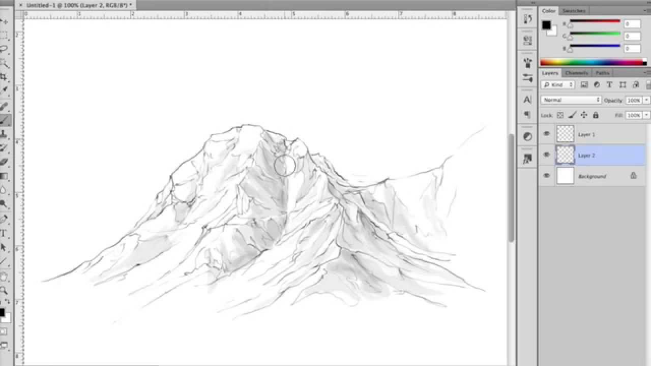 Mountain Illustration Walkthrough Youtube