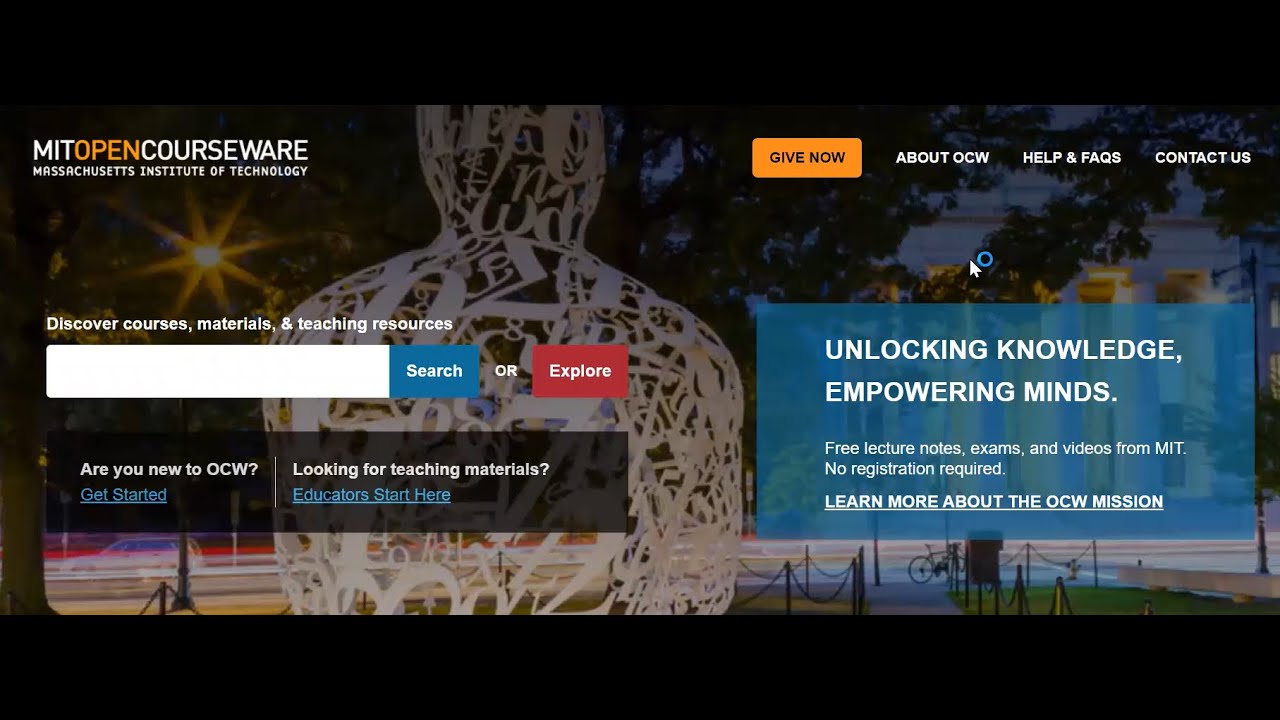 Pengalaman Menggunakan Mit Open Course Ware Youtube