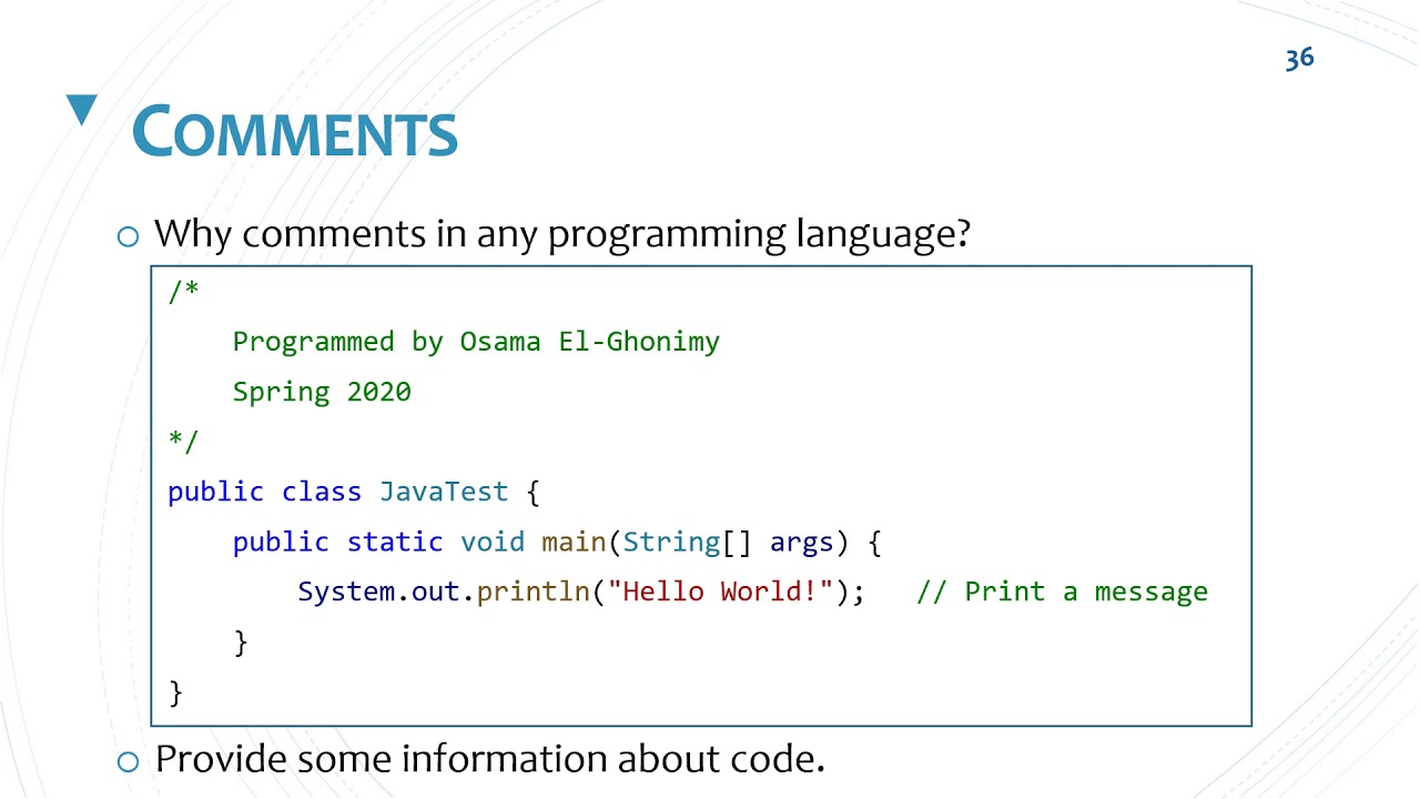 Comments Java Programming Youtube